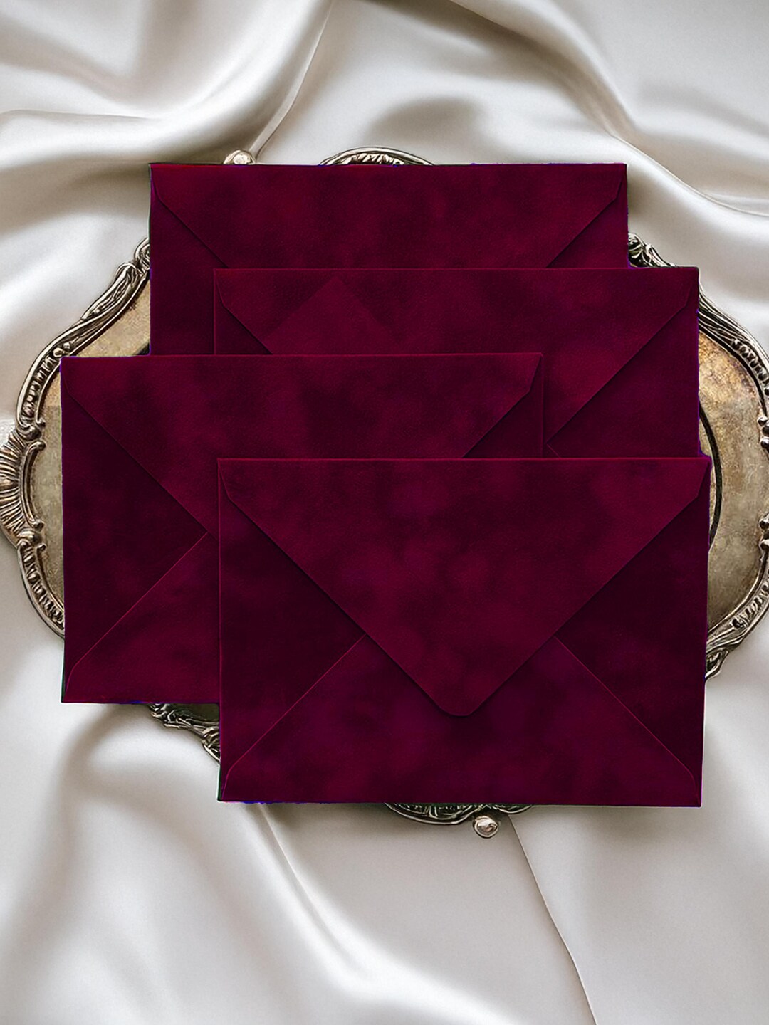 Burgundy Velvet Wedding Envelopes: Suede Texture, A7 Size - Etsy