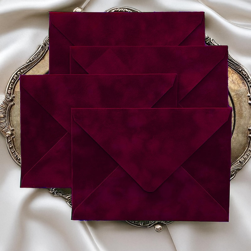 Burgundy Envelopes Velvet - Etsy