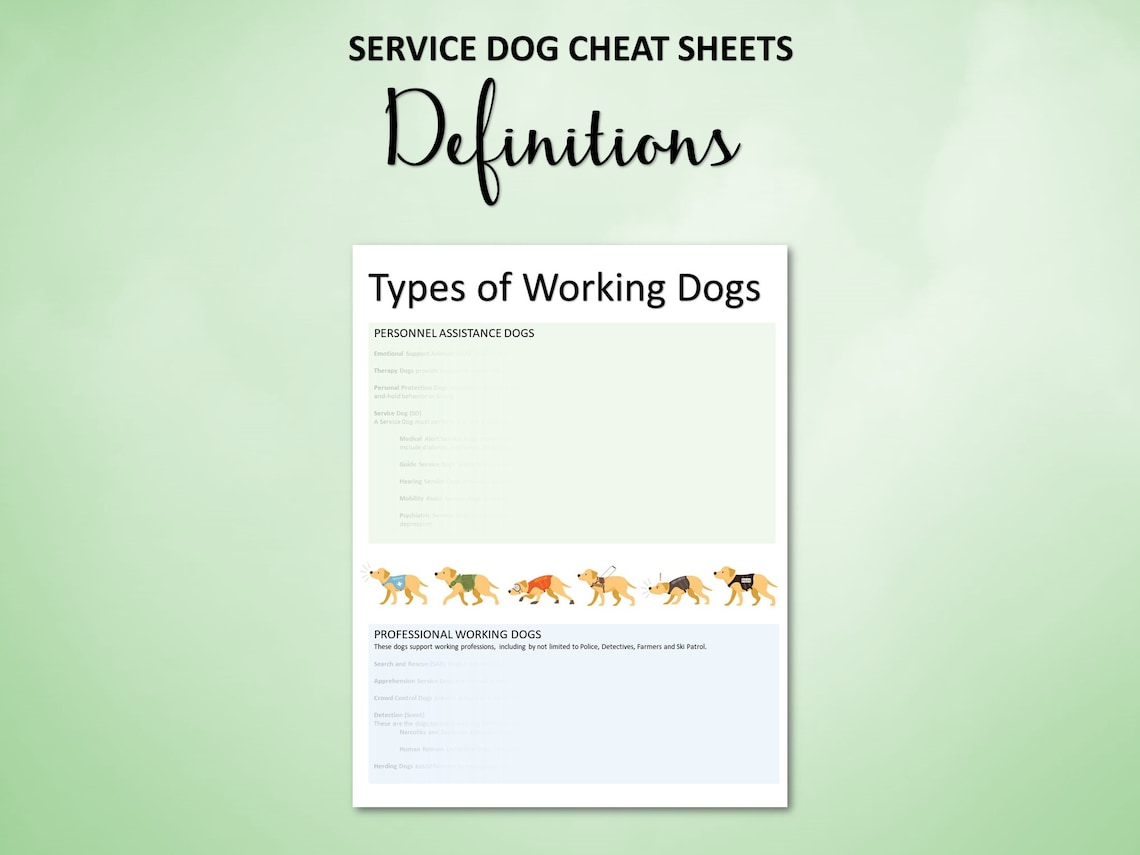 Printable Service Dog Introductory Package | Working Dog Resources - Etsy