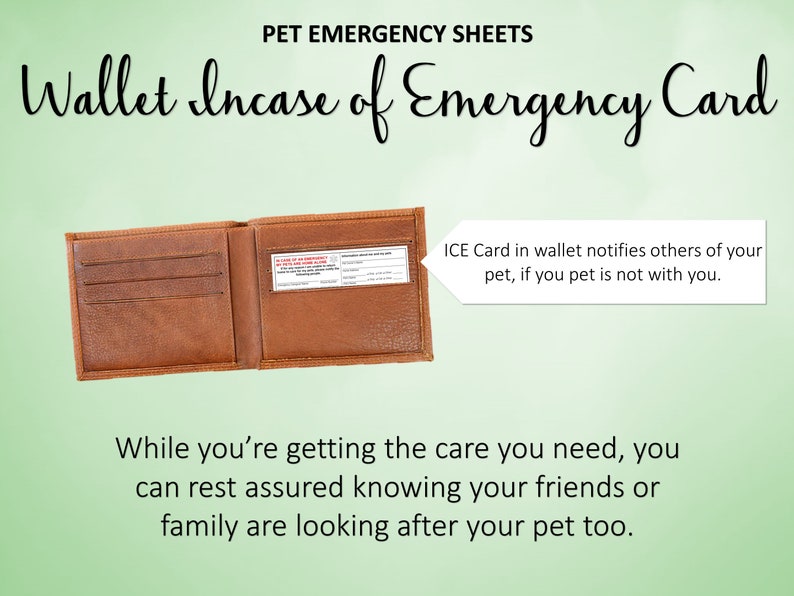 Printable Pet Emergency Info Kit | Dog ICE Sheets | Pet Emergency ...