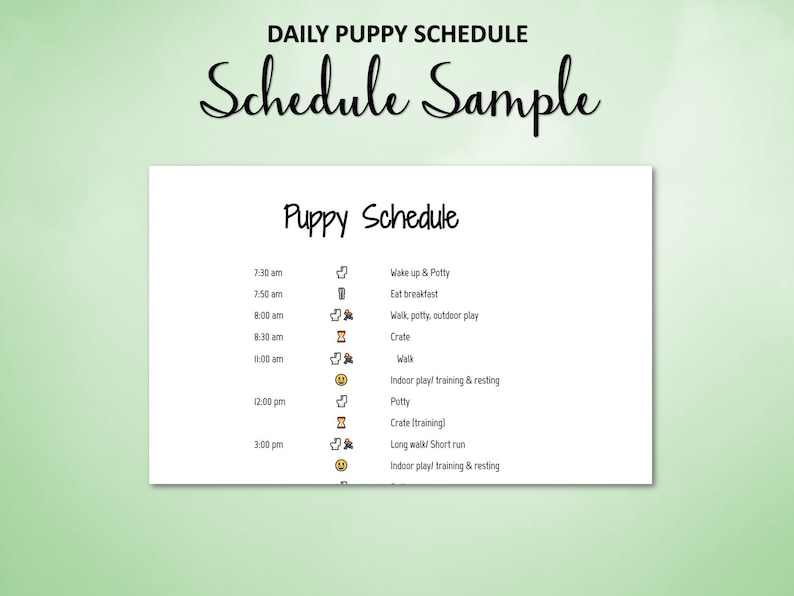 Editable Puppy Schedule & Guidelines | Daily New Dog Routine - Etsy