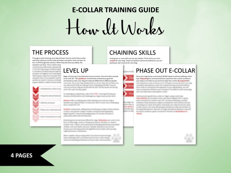 Printable E-collar Training Guide | Remote Collar for Dogs Training ...