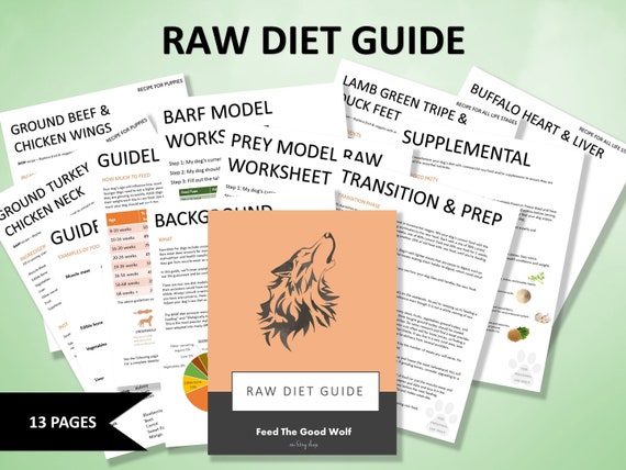 Printable Dog Raw Food Guide Raw Diet for Dogs BARF & PREY - Etsy Australia