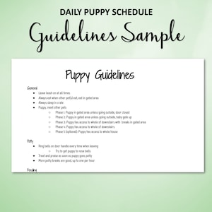 Editable Puppy Schedule & Guidelines | Daily New Dog Routine - Etsy