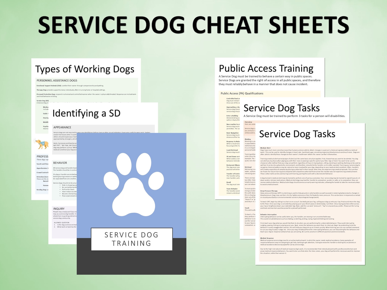 Printable Service Dog Introductory Package | Working Dog Resources - Etsy
