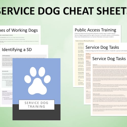 Printable Service Dog Introductory Package Working Dog | Etsy