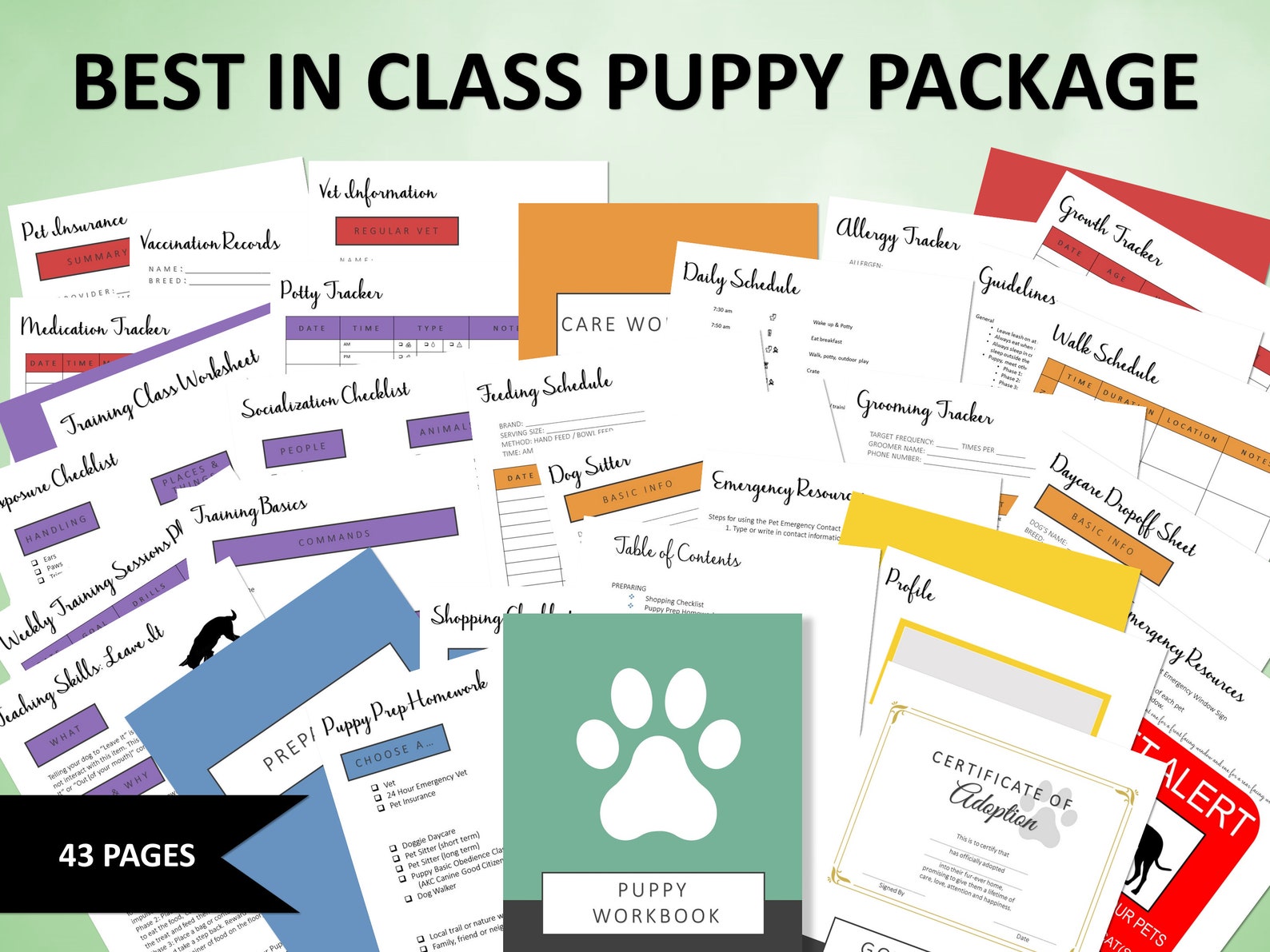 Editable Dog Ownership Workbook | Printable Comprehensive Puppy Package ...