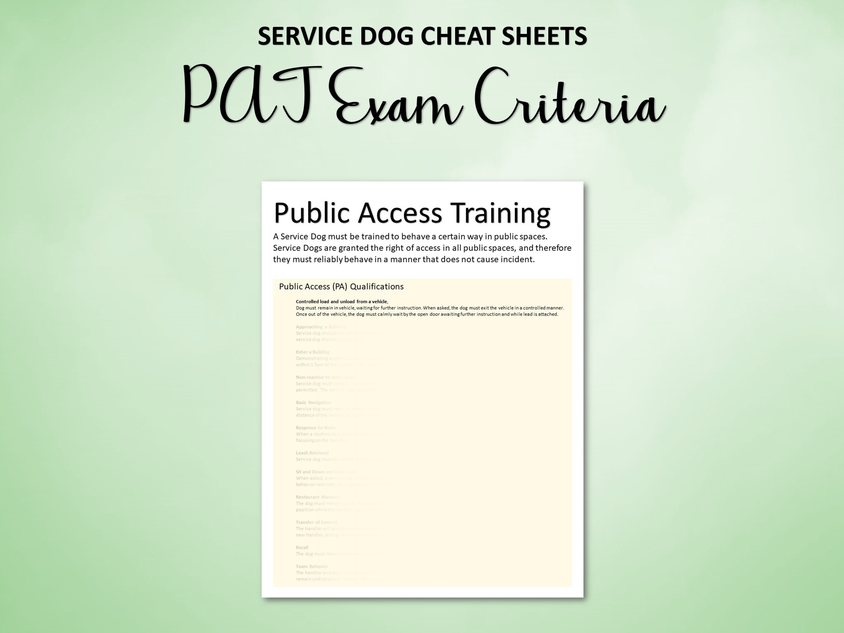 Printable Service Dog Introductory Package | Working Dog Resources - Etsy