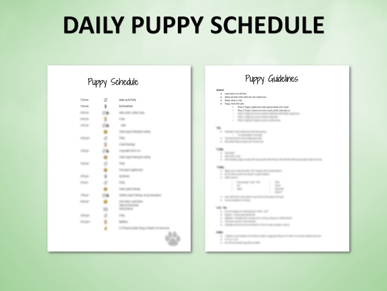 Editable Puppy Schedule & Guidelines | Daily New Dog Routine - Etsy