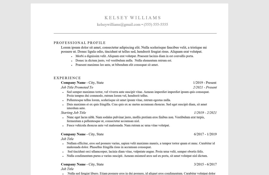 Resume Template With Tips and Tricks, CV Template | Editable ...