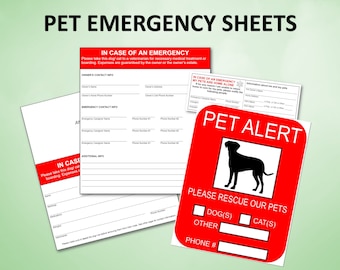 Pet Emergency Printable - Etsy