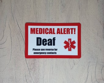 Deaf Emergency Card - Etsy
