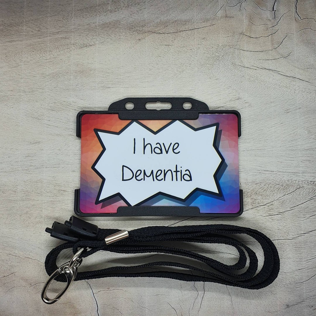 I Have Dementia Alzheimers Personalised PVC plastic ID Card With Holder ...