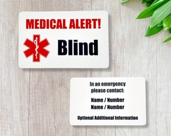 Medical Alert Identification Card, Thick 400lb Card Stock MYIDCARD - Etsy