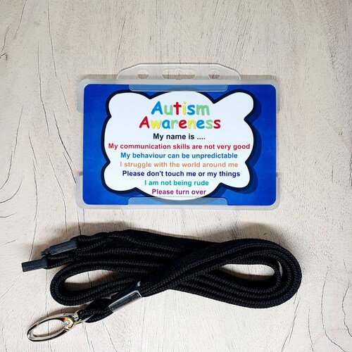Autism Awareness Medical Alert Hidden Disability Lanyard PVC - Etsy