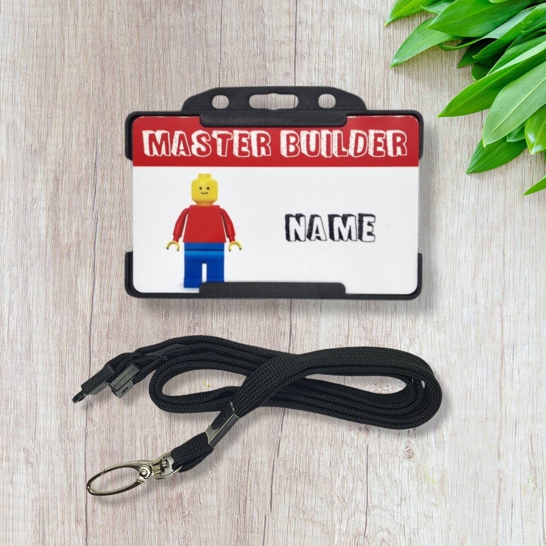 Building Bricks Novelty ID Card Master Builder - Etsy