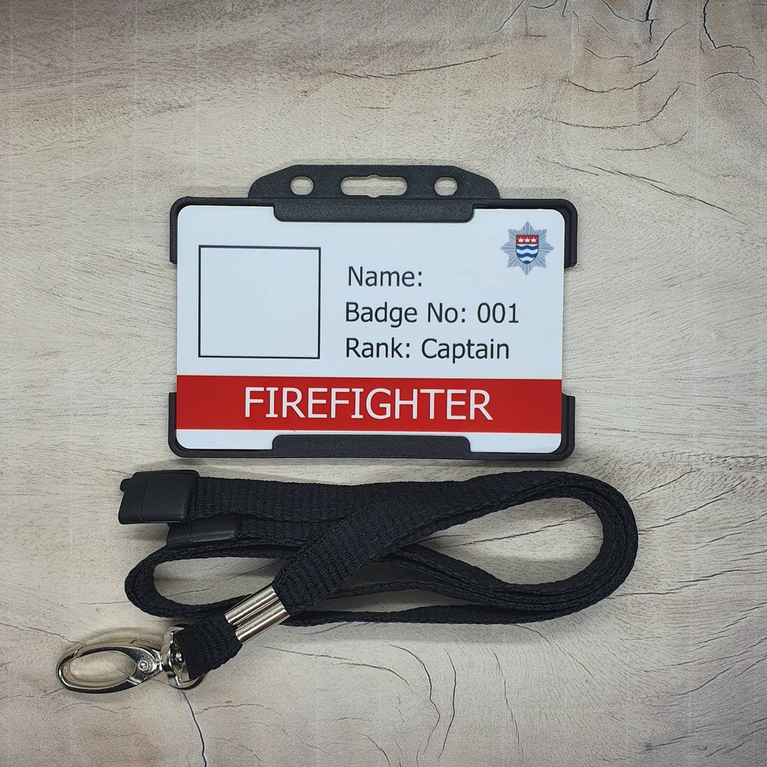 Firefighter ID Card Fireman Emergency Service Plastic ID Card Toy ...
