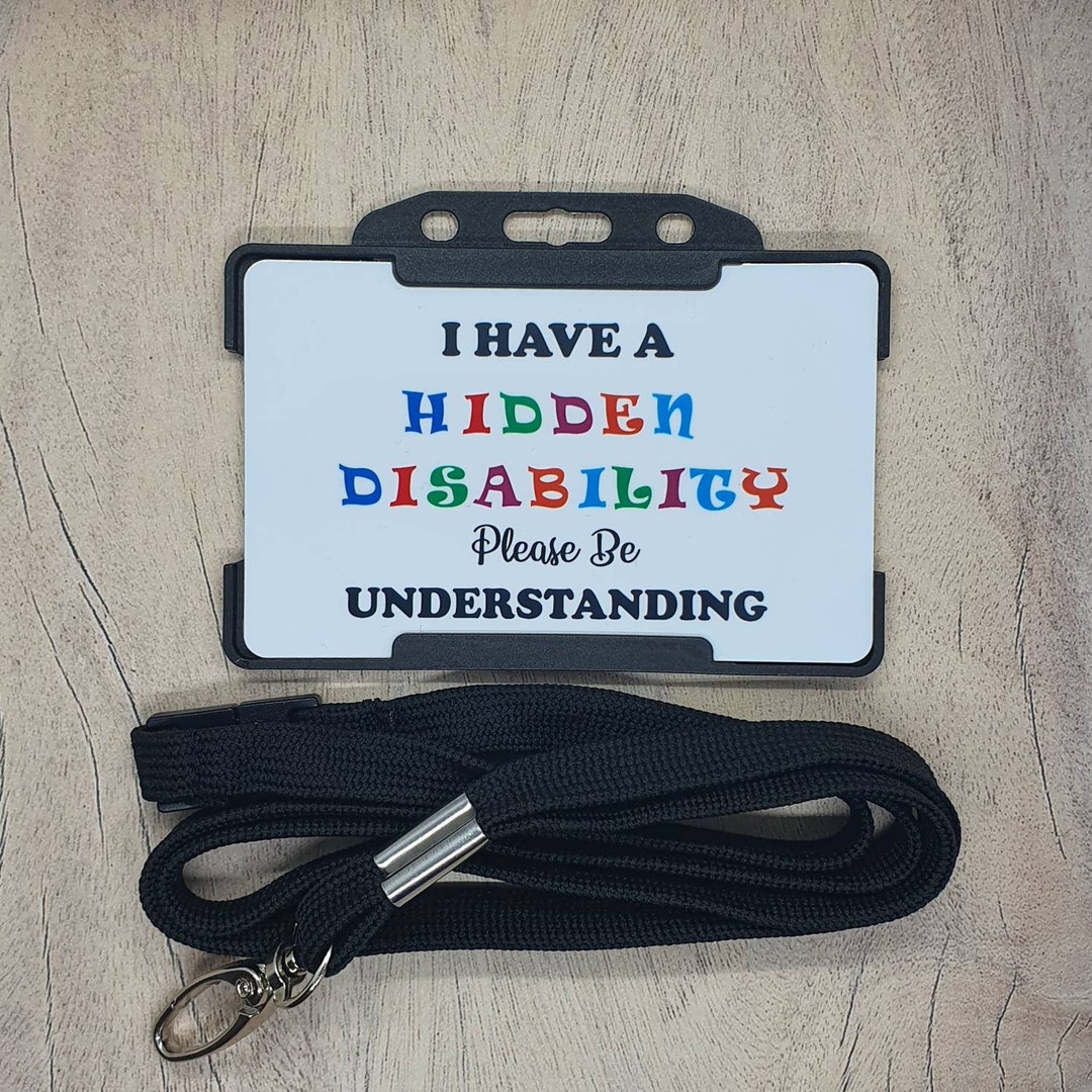 Hidden Disability PVC plastic ID Card With Breakaway - Etsy