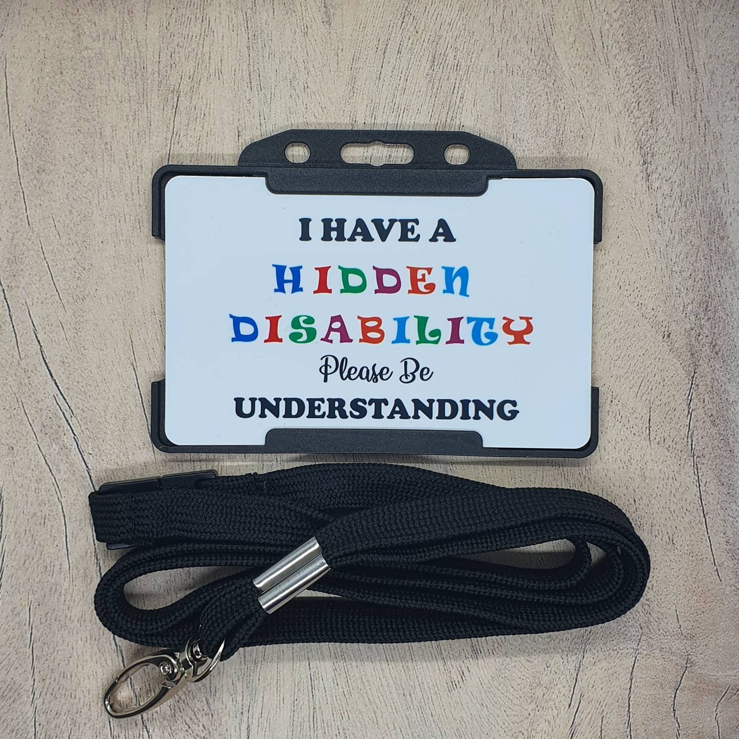 Hidden Disability PVC plastic ID Card With Breakaway - Etsy UK