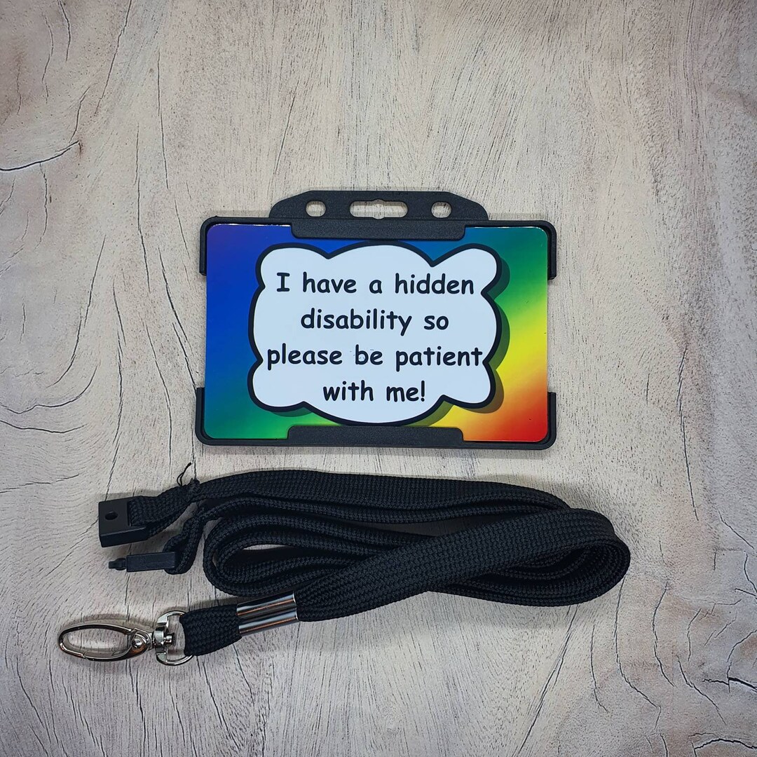 Hidden Disability Lanyard plastic ID Card With Holder - Etsy UK