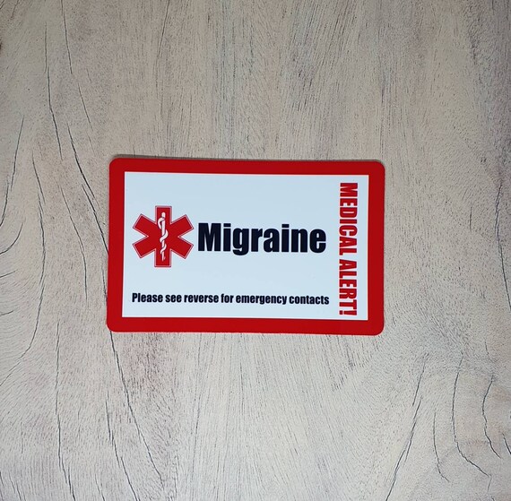 Migraine Medical Card Hidden Disability Emergency Contacts | Etsy