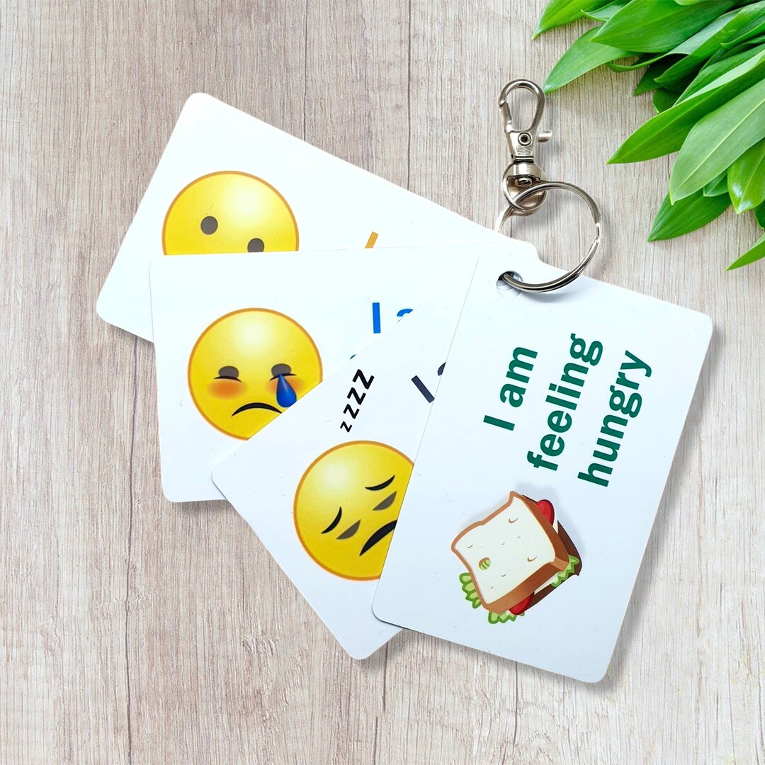 Feelings and Emotions Flash Cards Keyring Visual and Communication ...