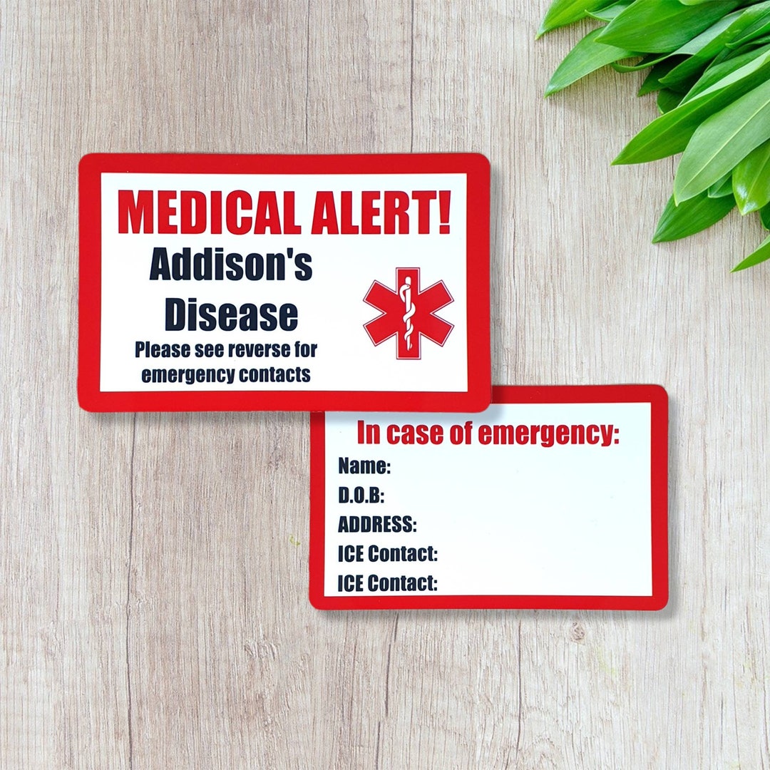 Addison's Disease Medical Card Hidden Disability - Etsy