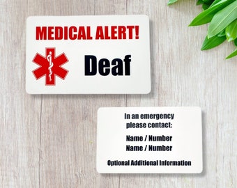 Medical Alert Identification Card, Thick 400lb Card Stock MYIDCARD - Etsy