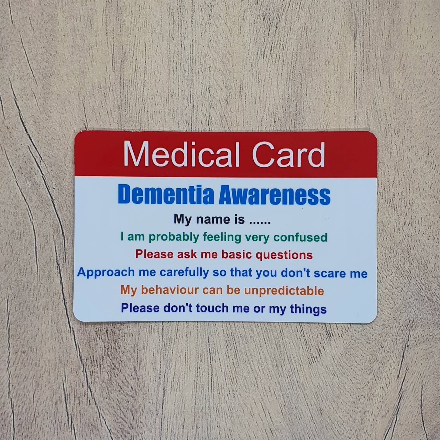 Dementia Alzheimer s Awareness Medical Card Etsy UK dementia-alzheimer-s-awareness-medical-card-etsy-uk
