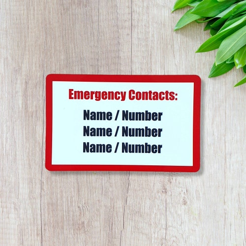 In Case of Emergency Card Printable ICE Card Printable - Etsy