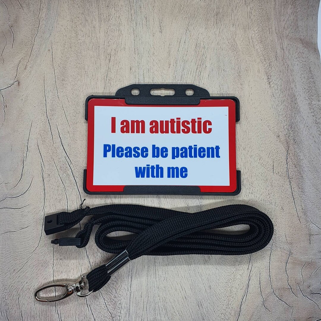 Autistic Autism Hidden Disability Lanyard plastic ID Card With Holder ...