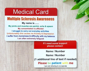 Ms Medical Card - Etsy