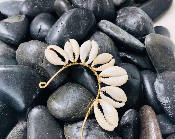 Cowrie Shell Earring, Cowrie Shell Ear Cuff, Beach Jewelry- Shell ...