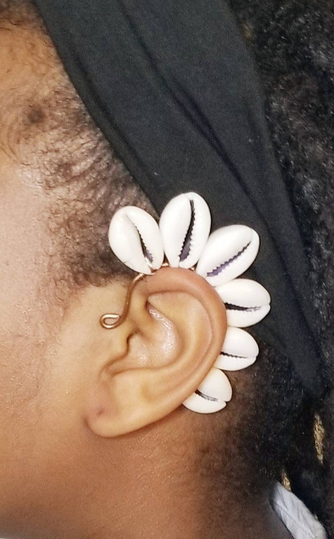 Cowrie Shell Earring, Cowrie Shell Ear Cuff, Beach Jewelry Shell ...