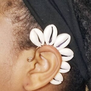 Cowrie Shell Earring, Cowrie Shell Ear Cuff, Beach Jewelry- Shell ...