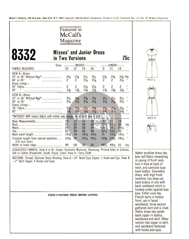 60s Halter Neck or Deep Cut Back Bodice Dress, Bust 32" (81 Cm) or 34 ...