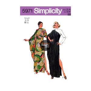 70s Cowl Neckline Caftan With Kimono Sleeves, Bust 31.5-32.5" or 34-36 ...