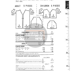 50s Unisex Adult or Child Choir Robes, Various Sizes, Butterick 3194 ...