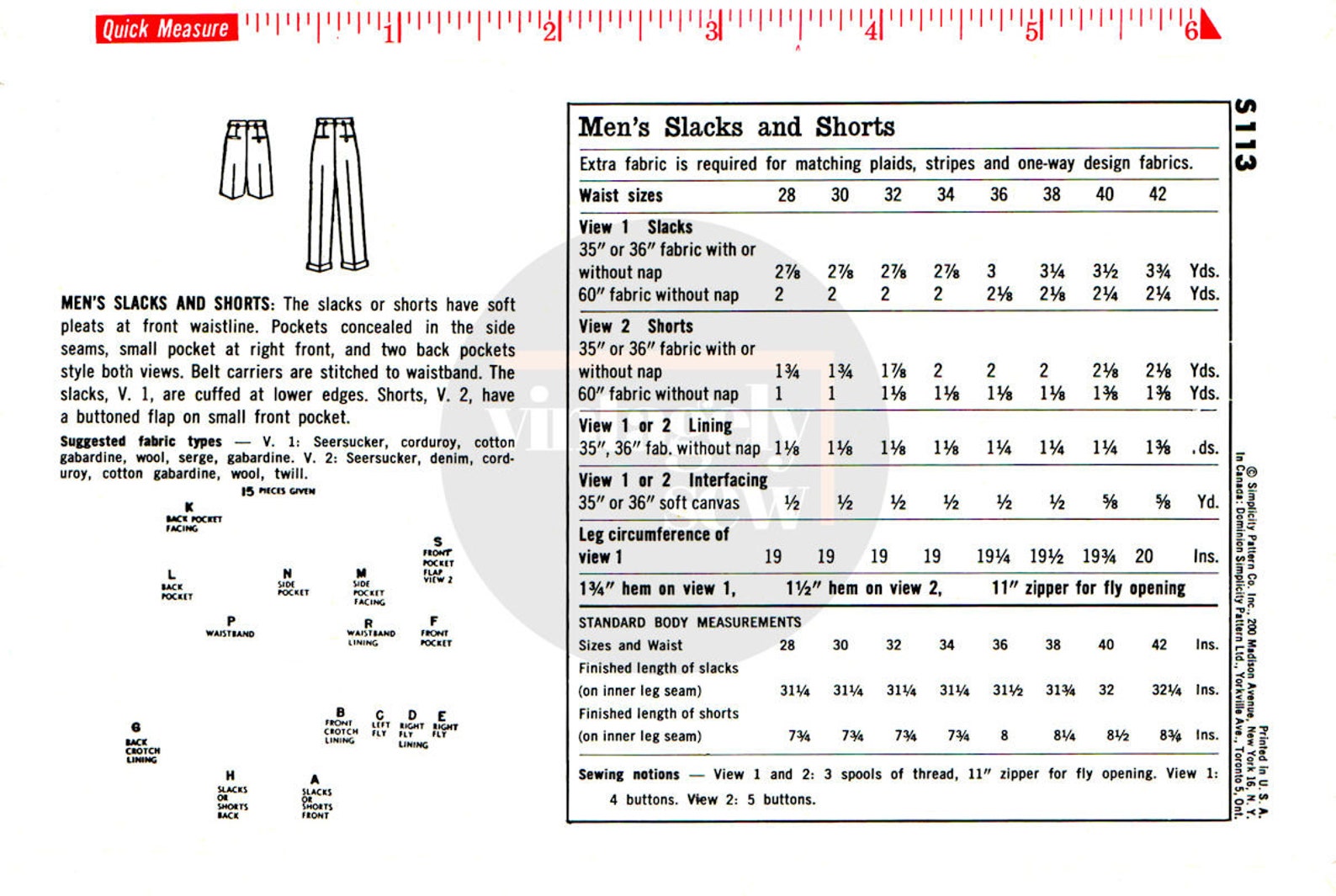 50s Men's Classic Front Pleated Golf Pants or Shorts, Waist 32" (81 Cm ...