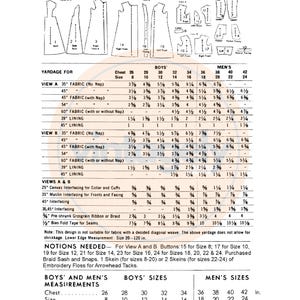 50s Men's or Boy's Cassock in Two Styles, Various Sizes, Butterick 6765 ...