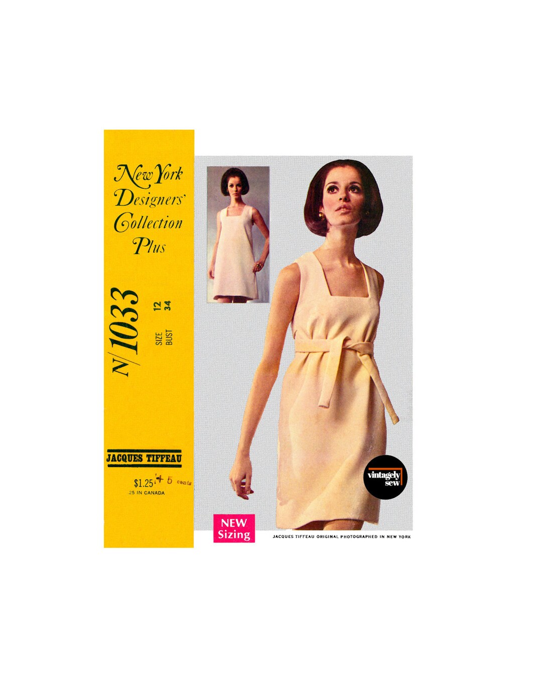60s Square Neckline Mod Dress in Two Lengths, Bust 34 (87 Cm), Mccall's ...