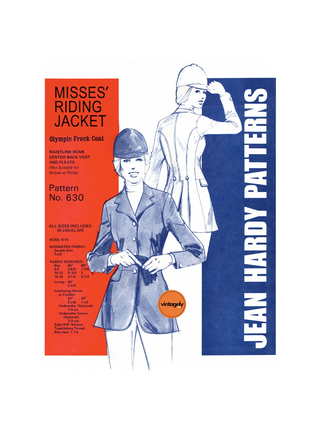 70s Women's Horse-riding Jacket, Bust 30.5 to 38 (78-97 Cm), Jean Hardy ...