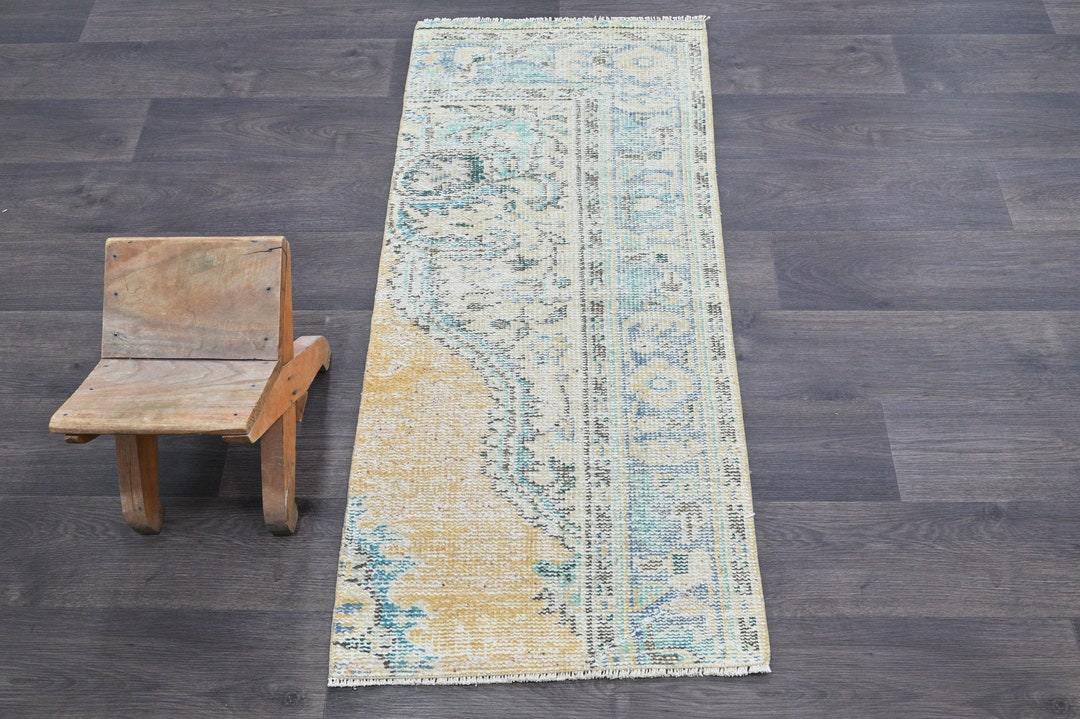 2x4 Ft Turkish Small Rug, 58x129 Cm Small Anatolian Rug, Doormat, Rug ...