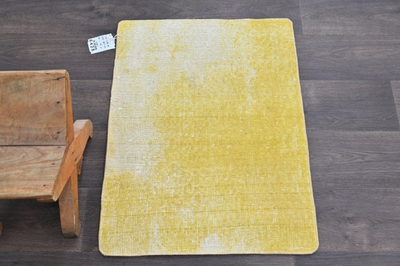 Small Yellow Rug 2x2 Feet Door Mat Bath Mat 55x73 Cm - Etsy
