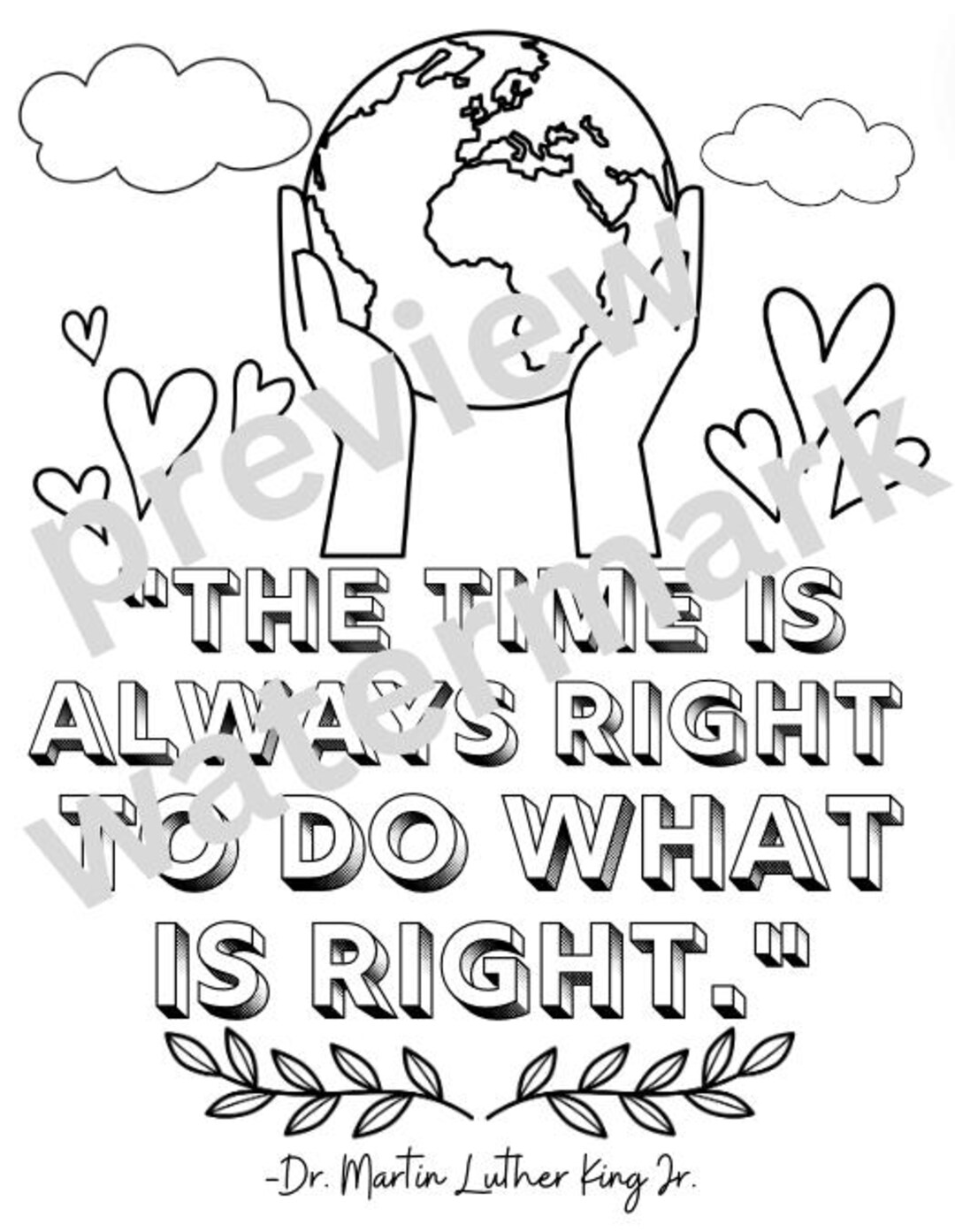 MLK Coloring Pages Printables - Etsy