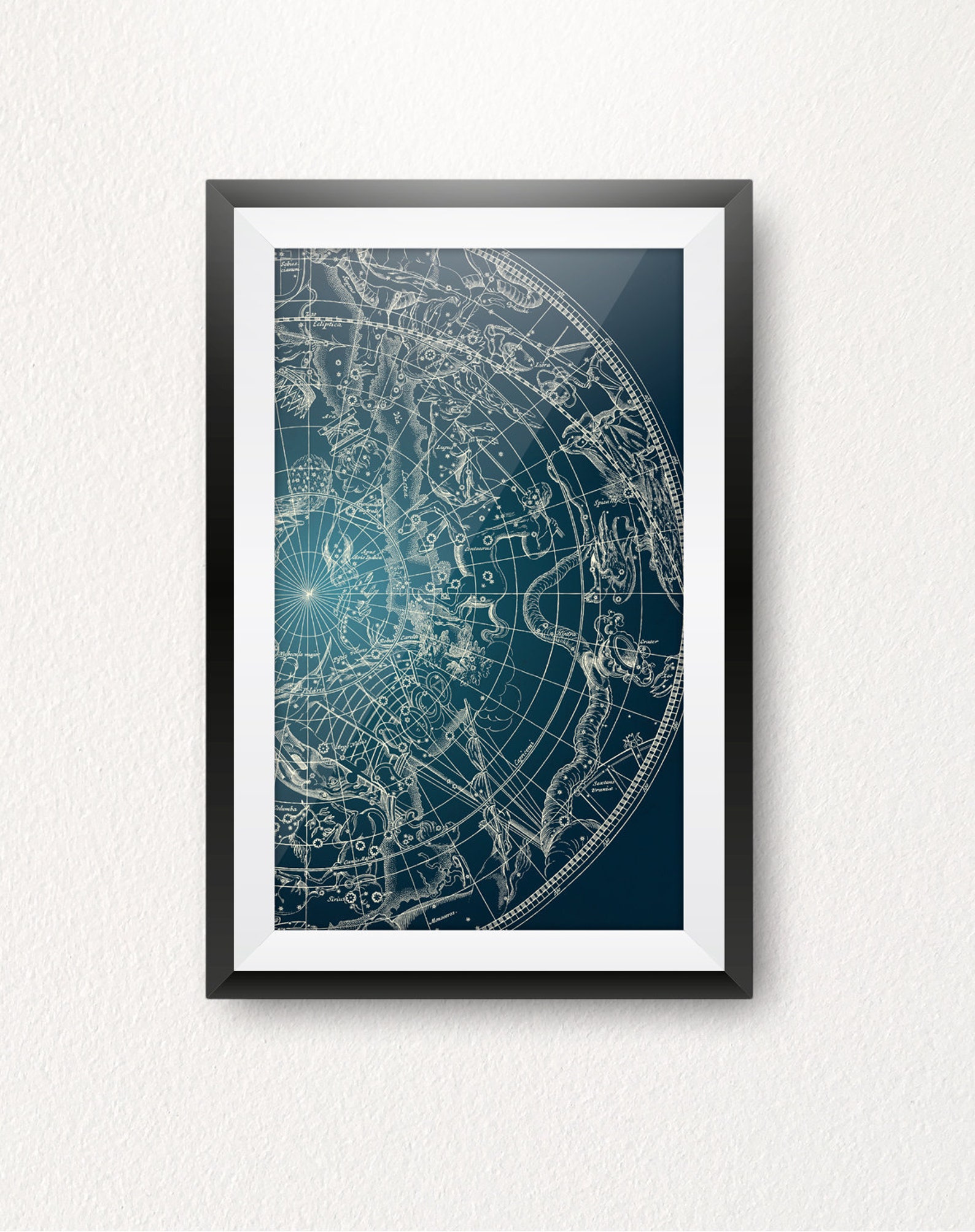 Constellation Map, Southern Hemisphere Star Map, Old World, Vintage ...