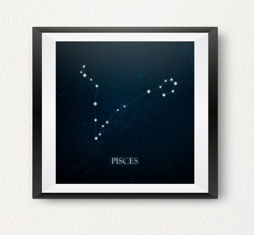 Pisces Star Map, Zodiac, Constellation Map, Vintage, Printable Art ...