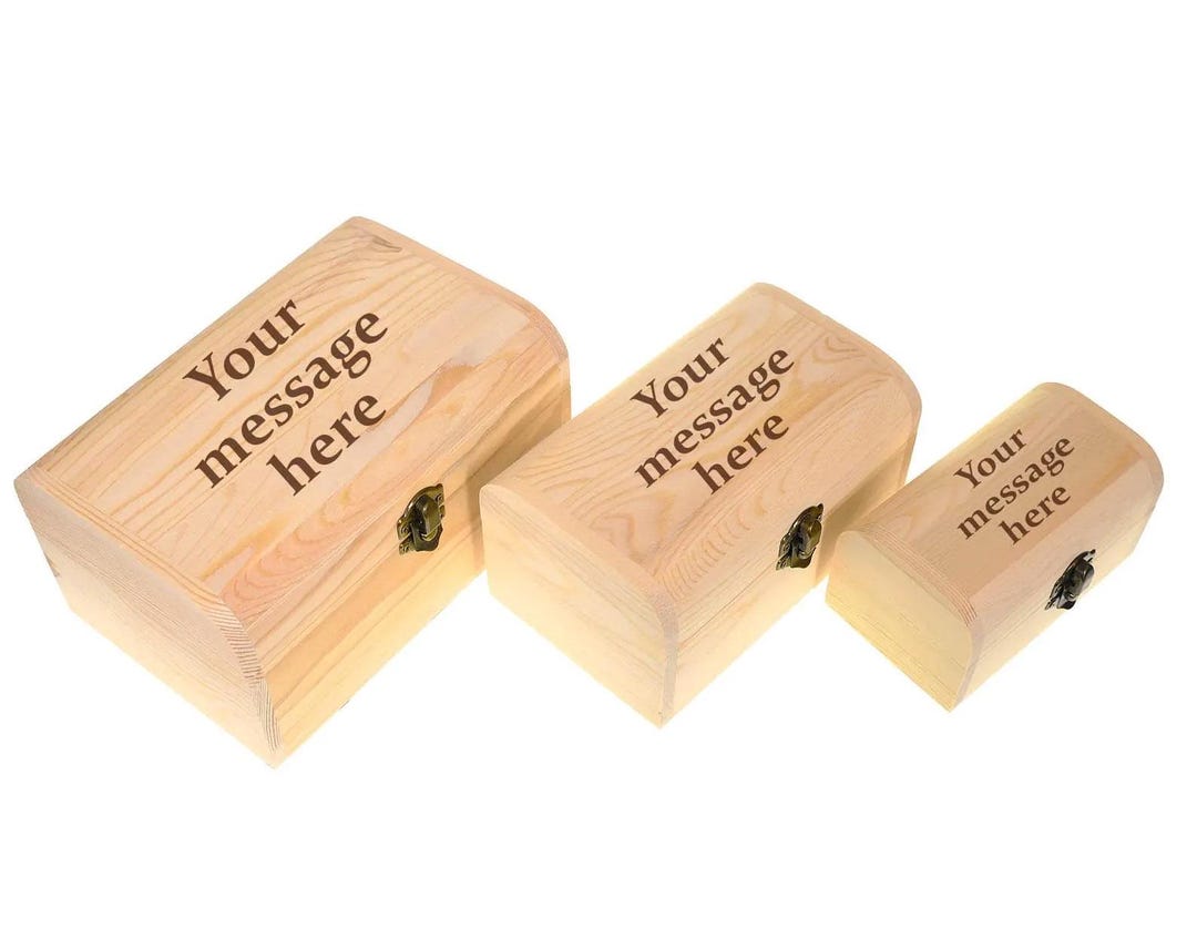 Personalised Wooden Treasure Chest Trinket Box With Custom Engraving on ...