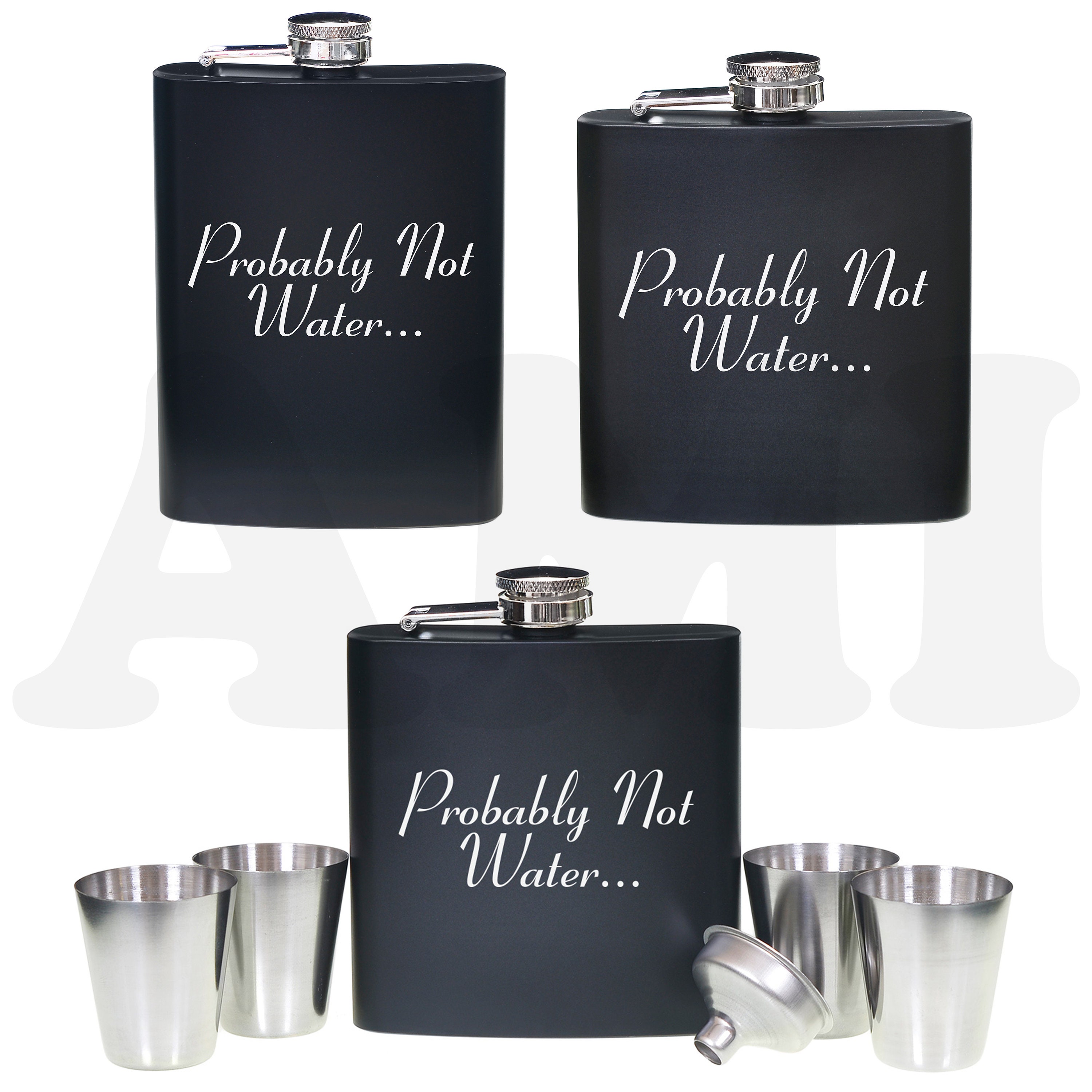 FUNNY Engraved 6oz or 8oz Hip Flasks or Hip Flask Sets. Black Pink or ...