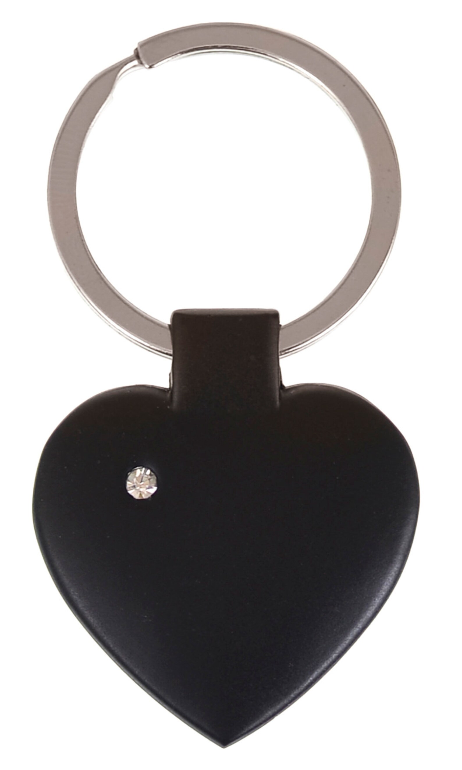 Personalised Engraved Black Heart With Diamante Keyring. - Etsy